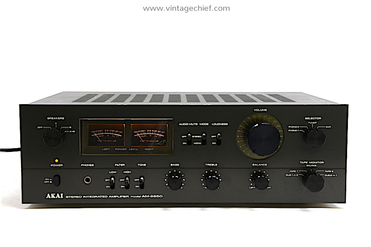 Akai AM-2650 Amplifier | VU Meters | 2 x Phono | Stereo | Vintage