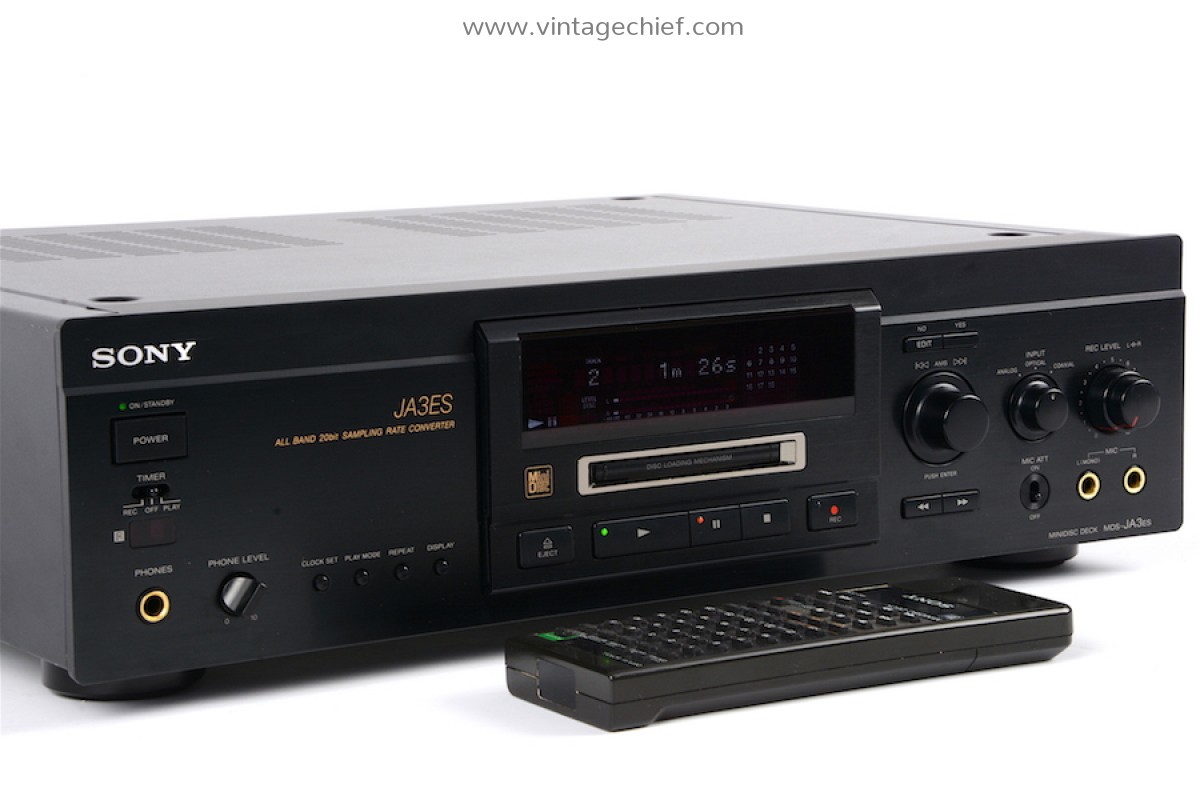 High End Sony MDS-JA3ES MiniDisc Recorder + Remote Control | Sony ES ...