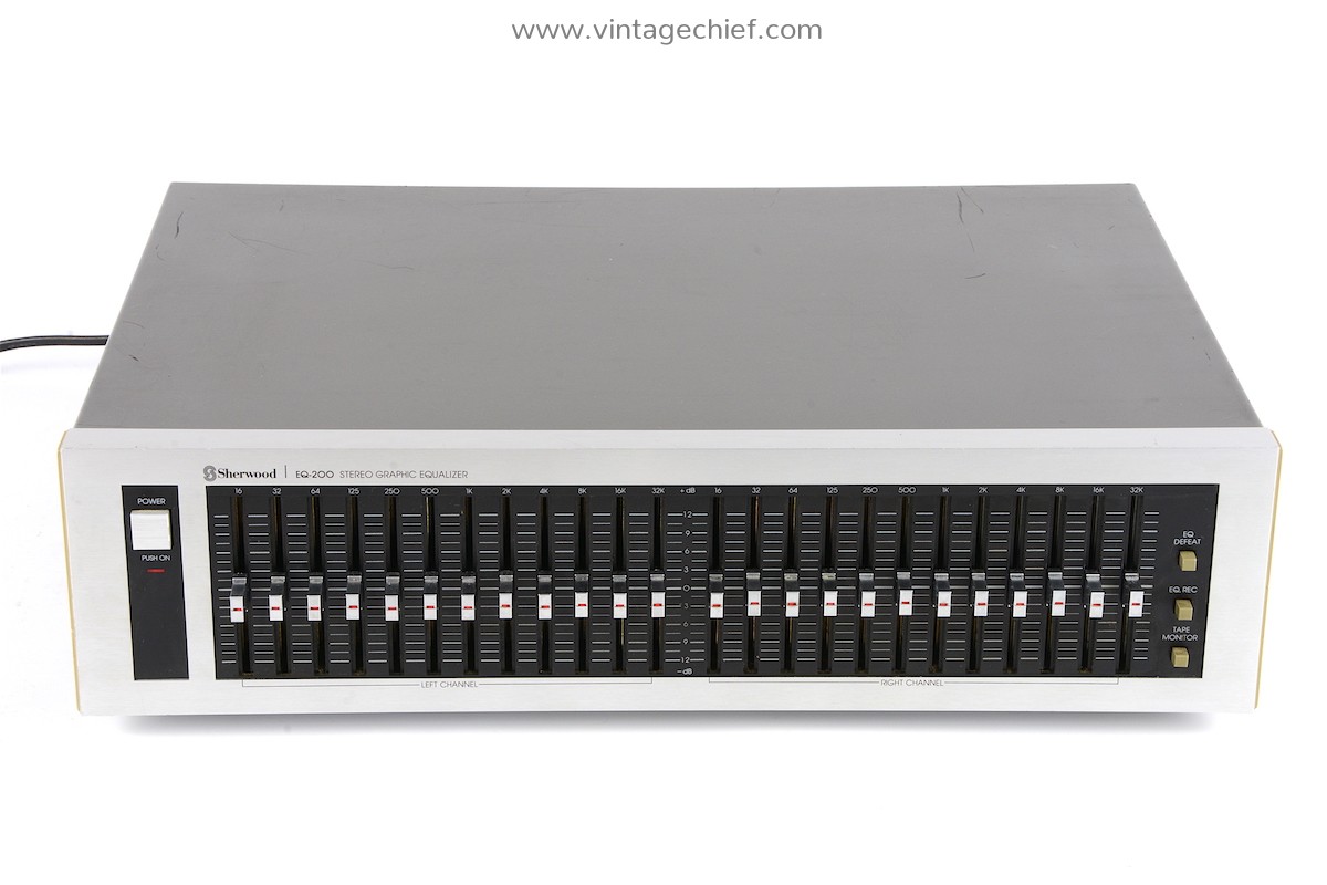 Sherwood EQ-200 Equalizer | 12 Band Stereo Equalizer | Red LED Sliders