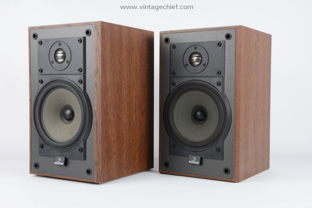 Celestion 5 Speakers + Speaker Grills | Stereo | Walnut | Loudspeakers