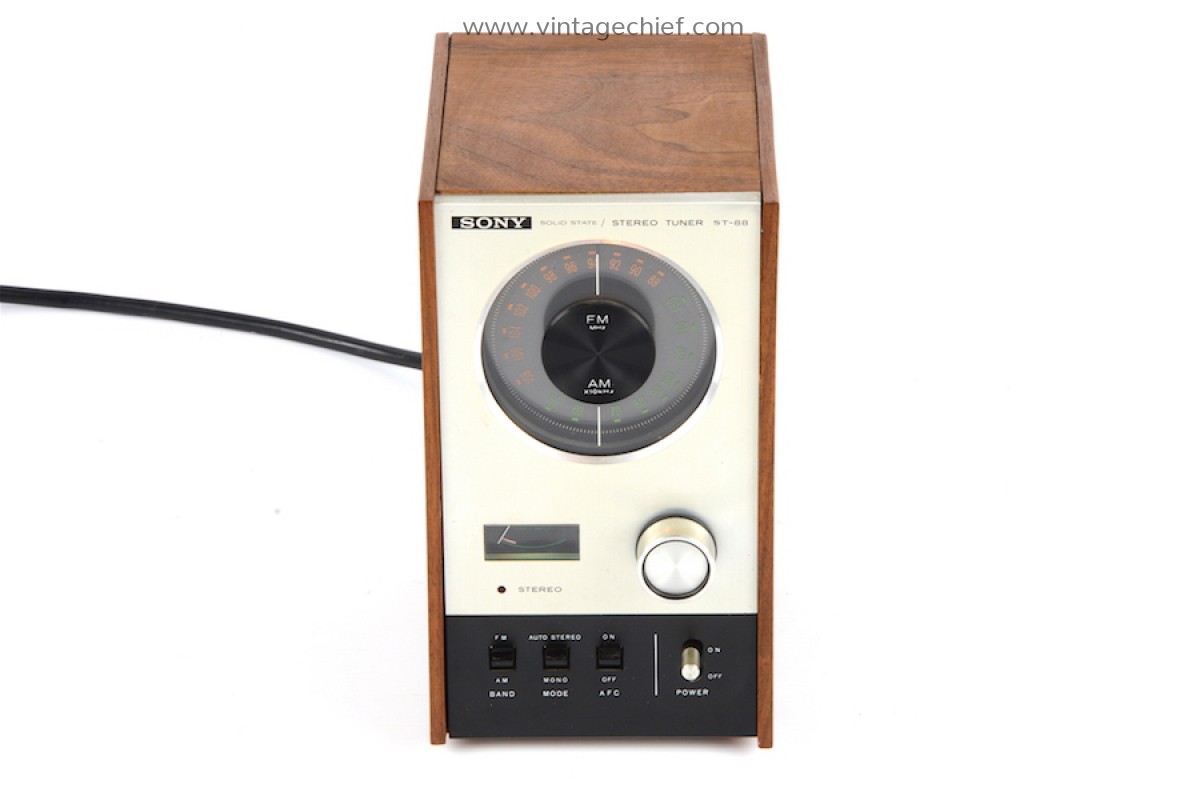 Sony ST-88 FM AM Round Dial Tuner | Wooden Case | Vintage