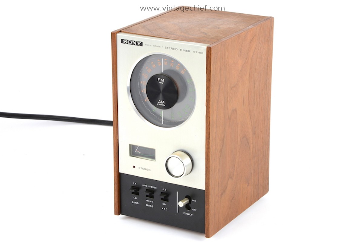 Sony ST-88 FM AM Round Dial Tuner | Wooden Case | Vintage