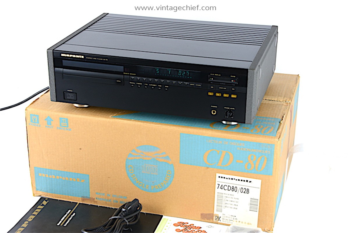 Boxed Marantz CD-80 CD Player + Marantz RC-80CD Remote Control + ZAMAC Side Panels + Manual