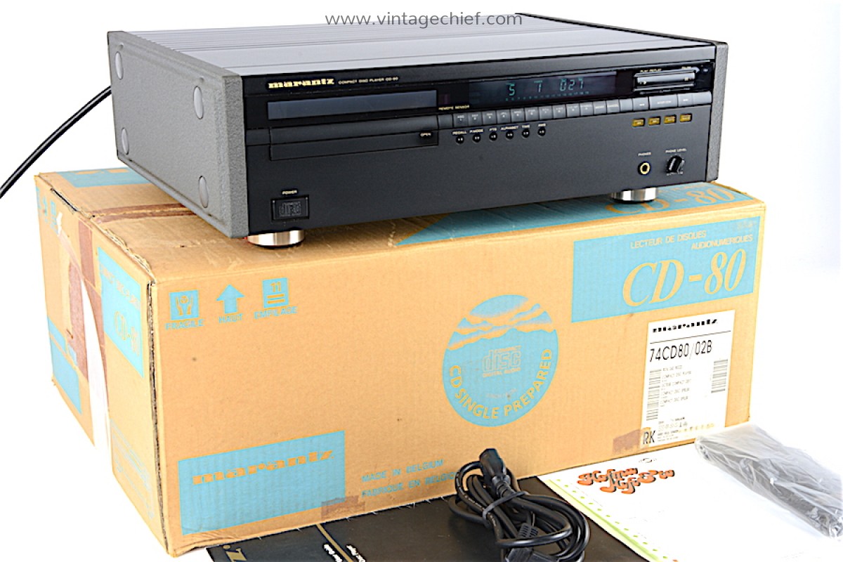 Boxed Marantz CD-80 CD Player + Marantz RC-80CD Remote Control + ZAMAC Side Panels + Manual