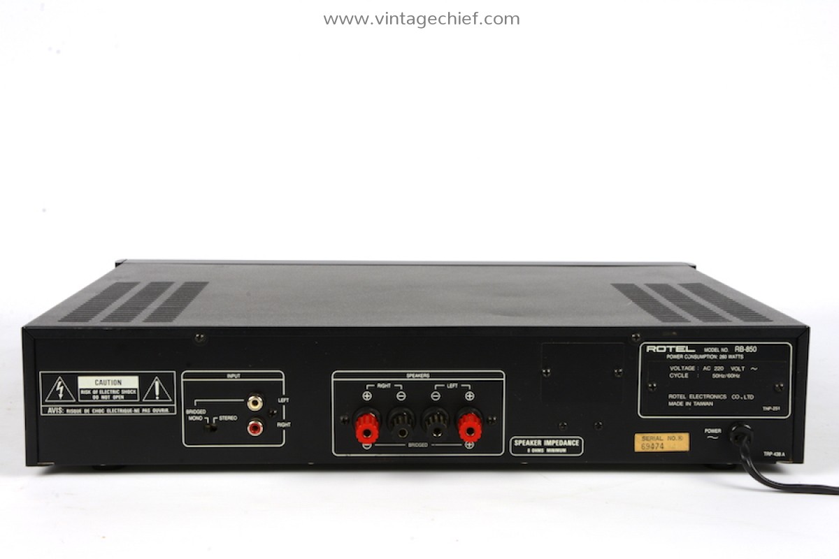 Audiophile Rotel RB-850 Stereo Power Amplifier | Power Amp | 2 x 50 Watt