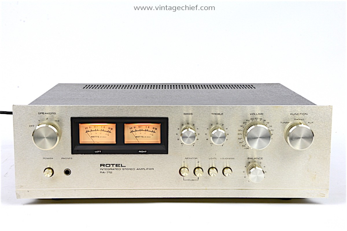 Vintage Rotel RA-712 Amplifier | Serviced | VU Meters | Audio | HiFi