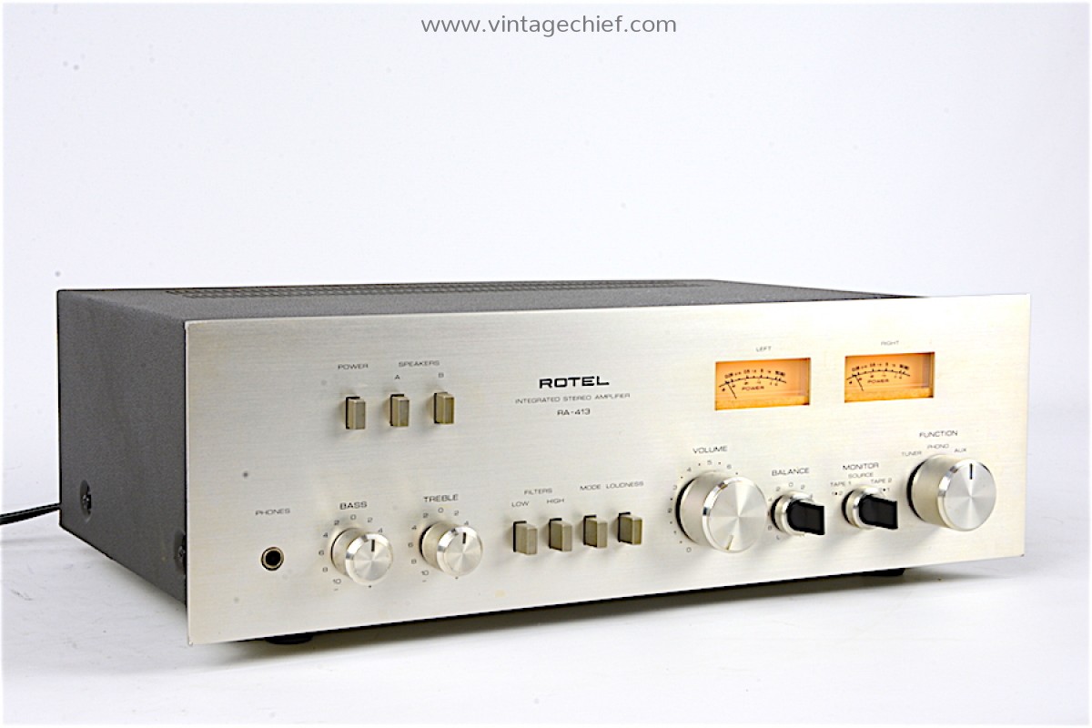 Vintage Rotel RA-413 Amplifier | Stereo | Phono | VU Meters