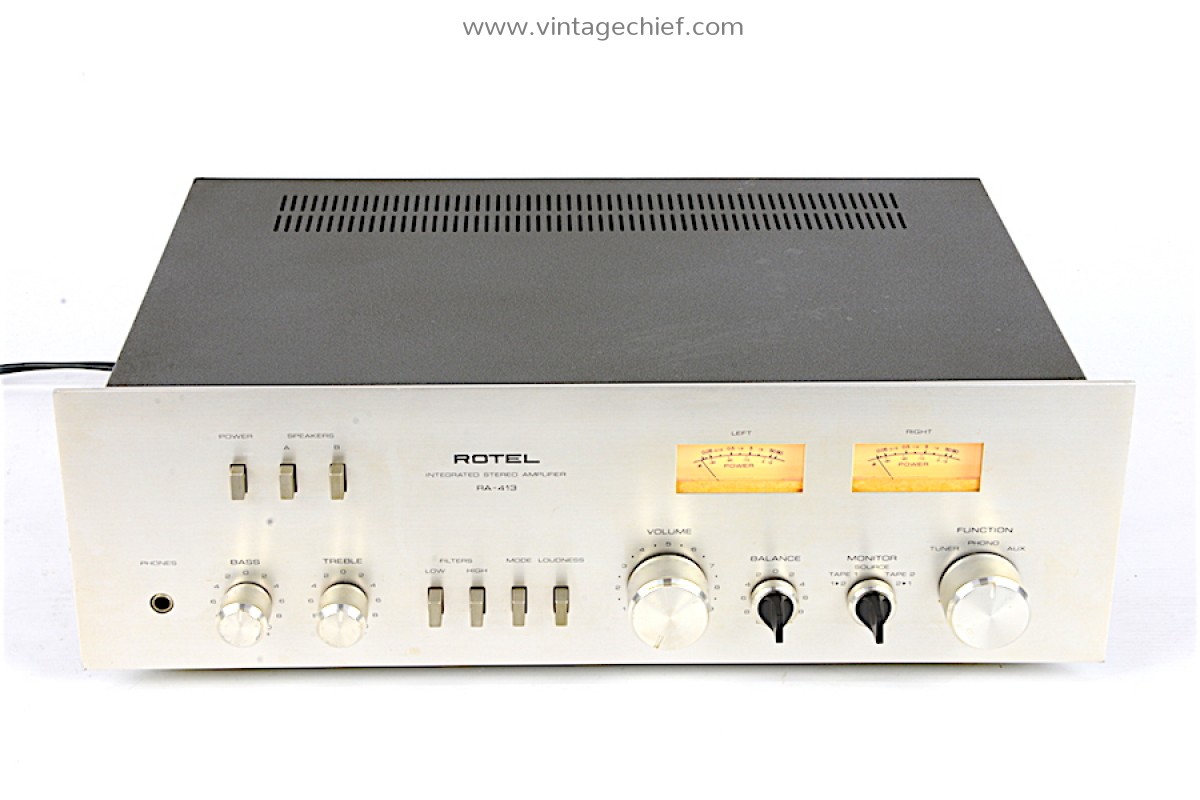 Vintage Rotel RA-413 Amplifier | Stereo | Phono | VU Meters