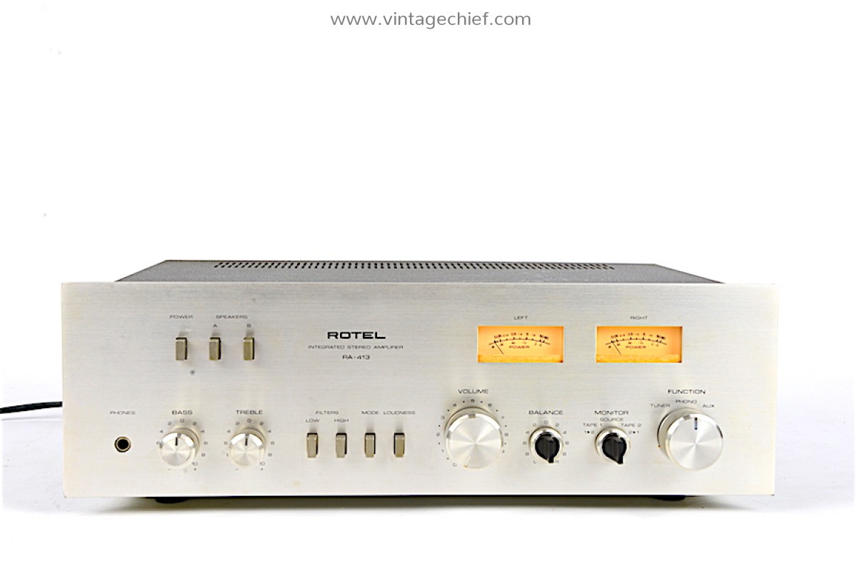 Vintage Rotel RA-413 Amplifier | Stereo | Phono | VU Meters