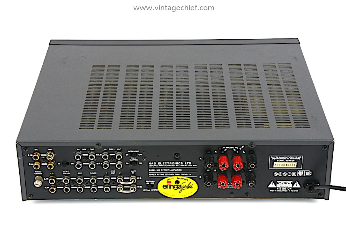 NAD 306 Stereo Amplifier + Manual | Phono MM MC | 2 x 50 Watt