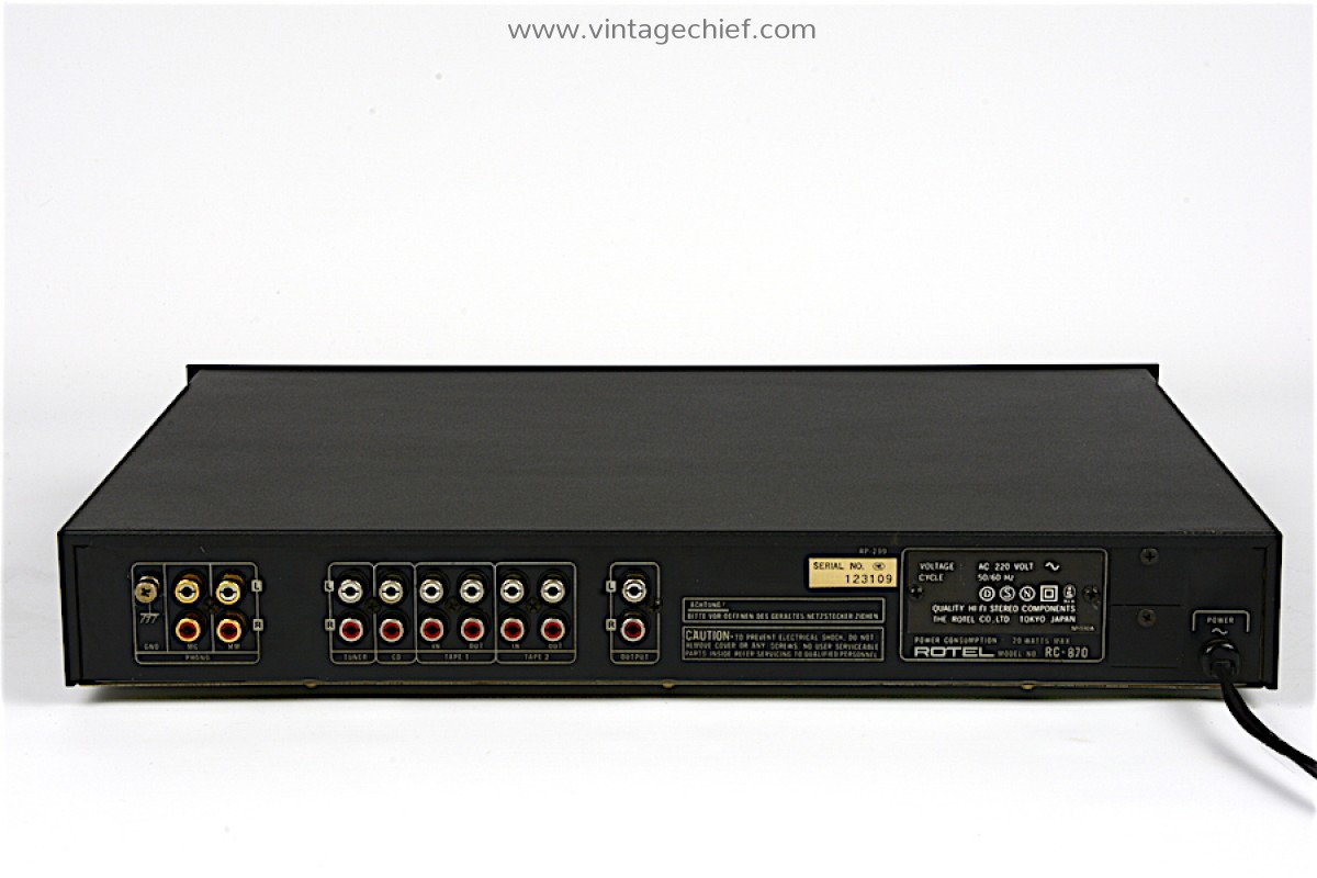 Rotel RC-870 Preamplifier - Phono MM MC