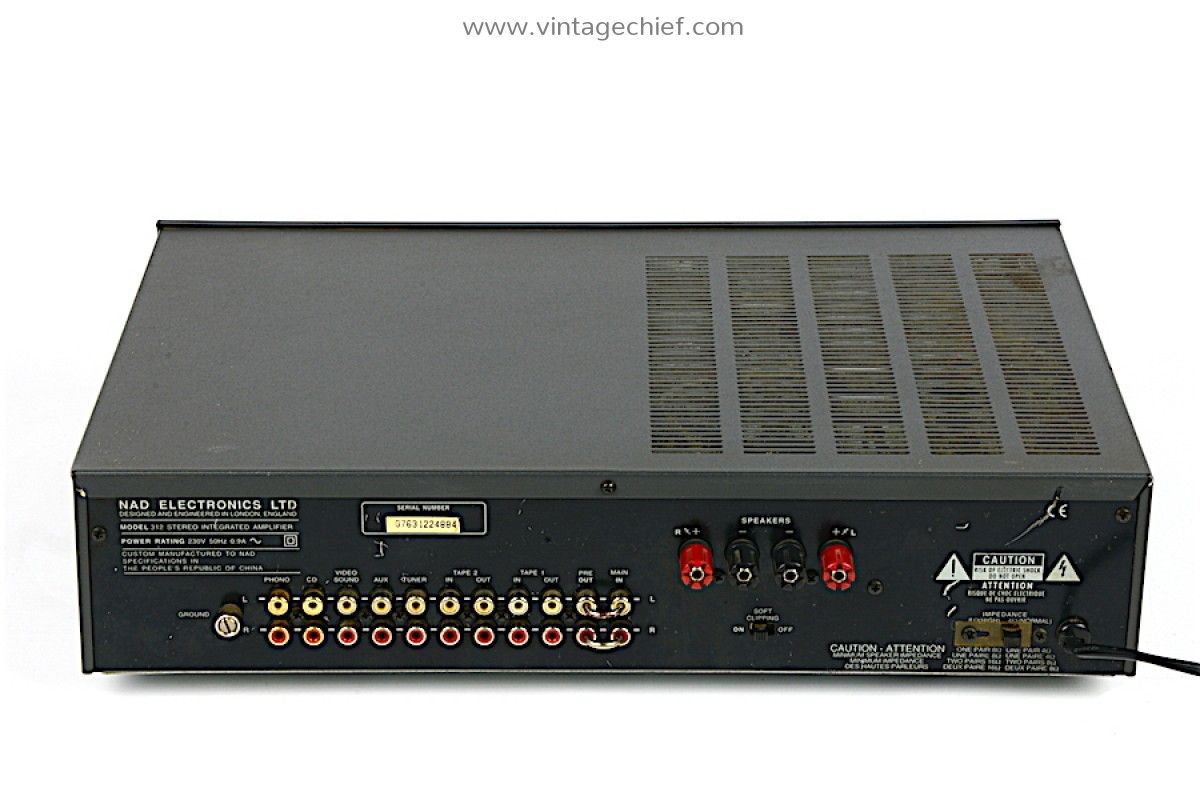 Serviced NAD 312 Amplifier with Phono, Pre-out and Main-in