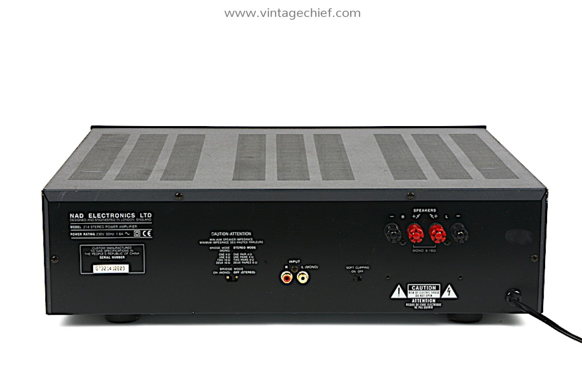 NAD 214 Stereo Power Amplifier | 2 x 80 Watts Stereo | 240 Watt Mono