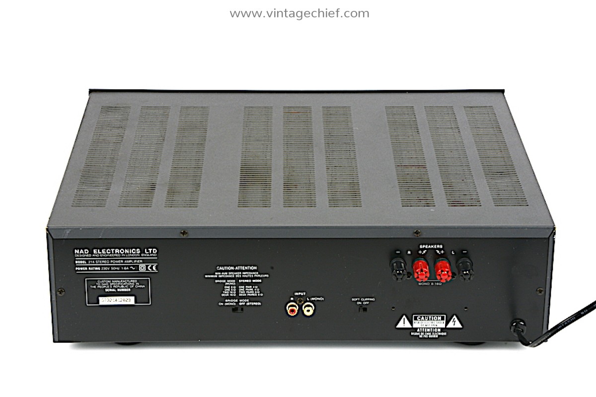 NAD 214 Stereo Power Amplifier | 2 x 80 Watts Stereo | 240 Watt Mono