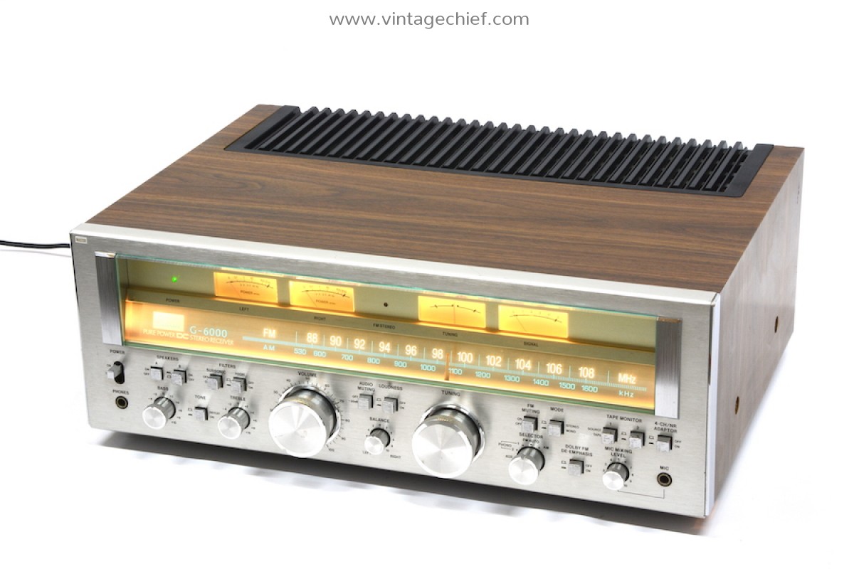 Sansui G-6000 Pure Power DC Stereo Receiver + Manual | 17.5 KG | 50.5 CM Width | 2 x Phono