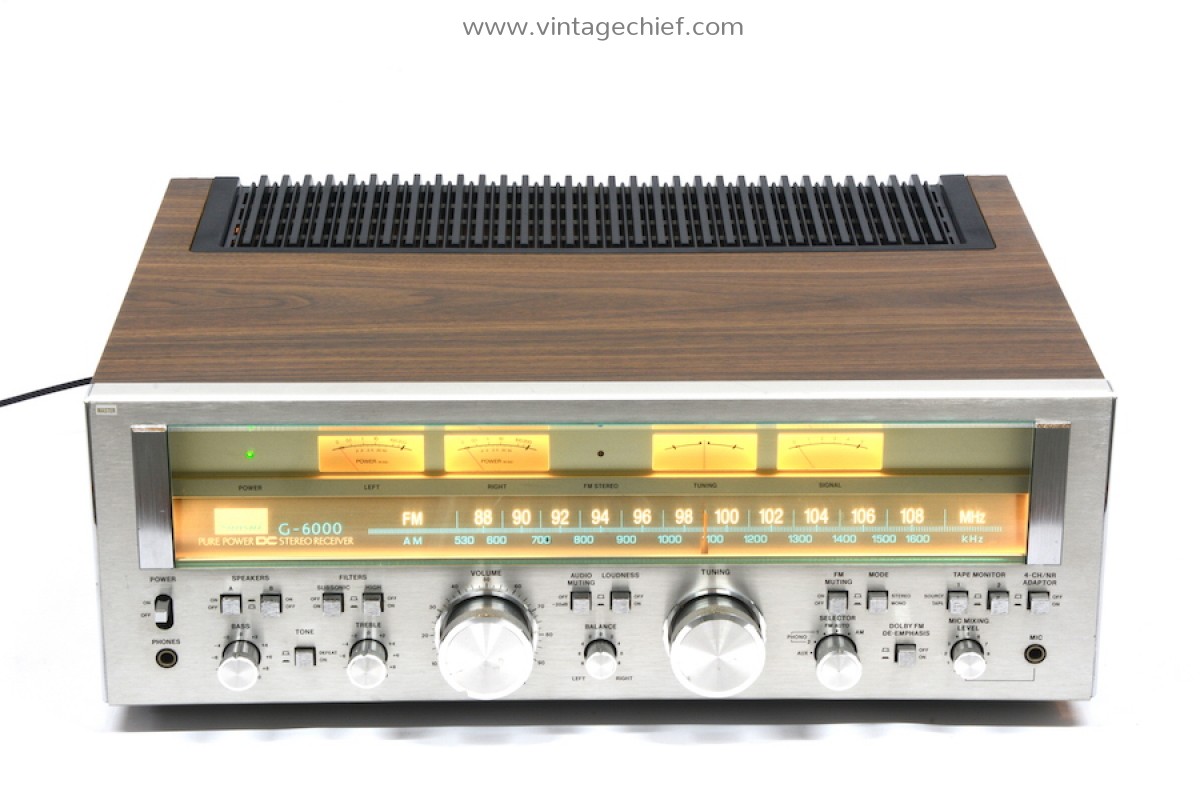 Sansui G-6000 Pure Power DC Stereo Receiver + Manual | 17.5 KG | 50.5 CM Width | 2 x Phono