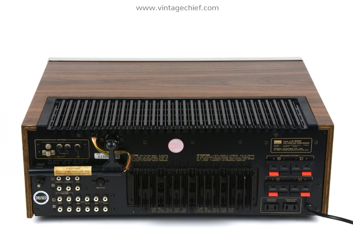 Sansui G-6000 Pure Power DC Stereo Receiver + Manual | 17.5 KG | 50.5 CM Width | 2 x Phono