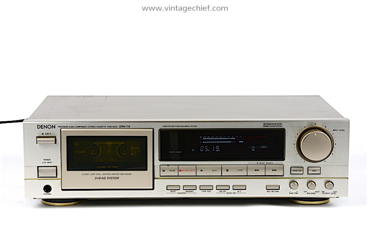 Denon DRM-710 3-Head Cassette Deck | Champagne | Denon Tape Deck