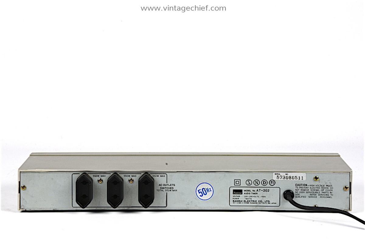 Sansui AT-202 Audio Program Timer + Original Manual | Silver | Vintage