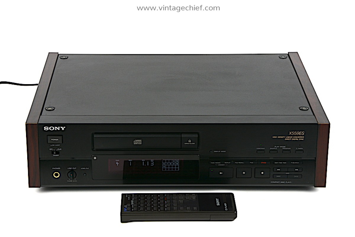 High End Sony CDP-X559ES CD Player + Wooden Side Panels + Remote ...