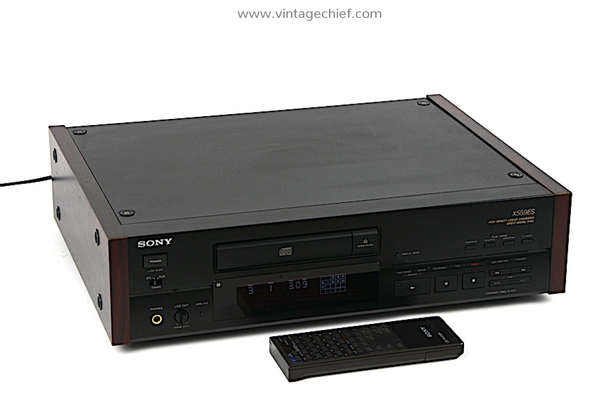 High End Sony CDP-X559ES CD Player + Wooden Side Panels + Remote ...