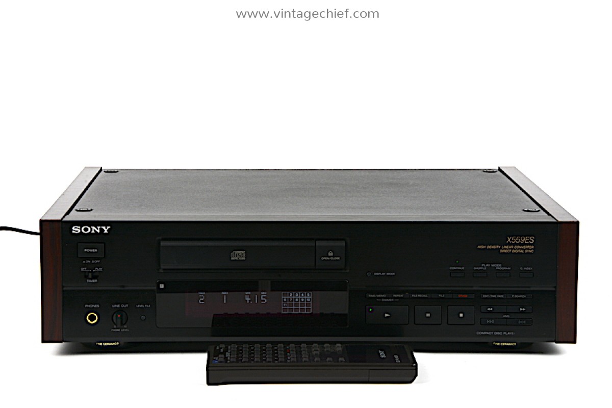High End Sony CDP-X559ES CD Player + Wooden Side Panels + Remote ...