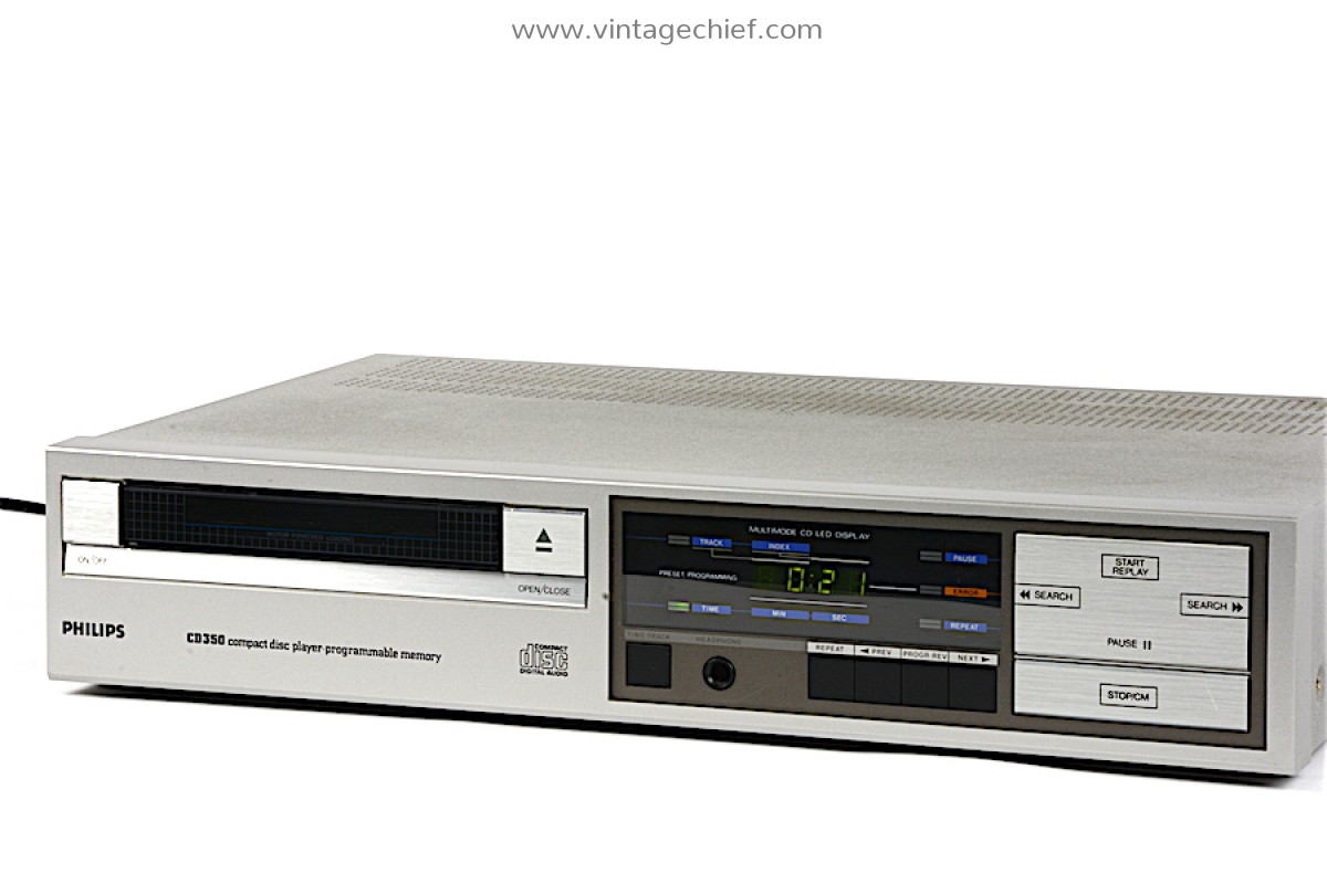Philips CD350 CD Player | 2 x TDA1540P | Vintage | Silver