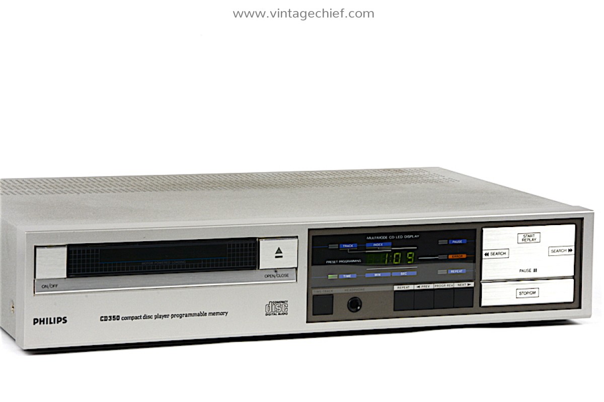 Philips CD350 CD Player | 2 x TDA1540P | Vintage | Silver
