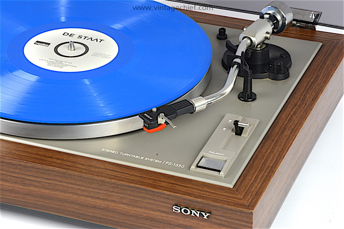 Sony PS-1350 Turntable + Dust Cover + Cartridge | Wooden Case | Vintage