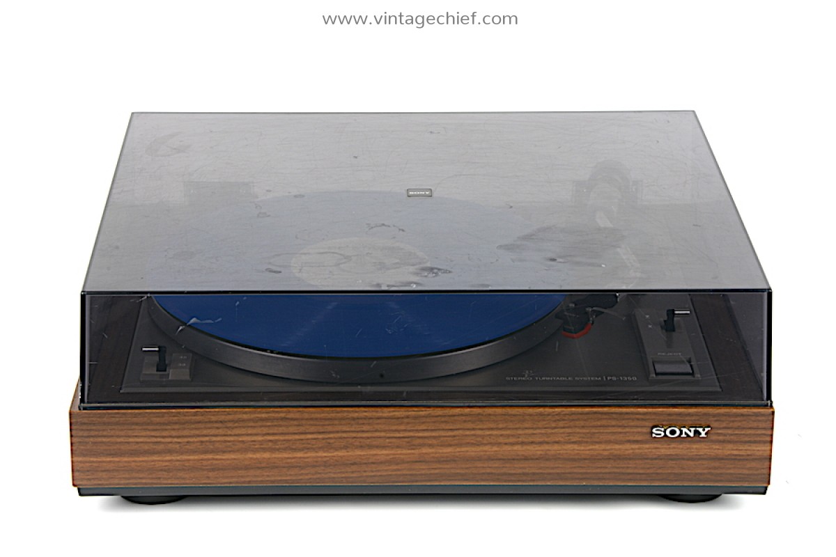 Sony PS-1350 Turntable + Dust Cover + Cartridge | Wooden Case | Vintage