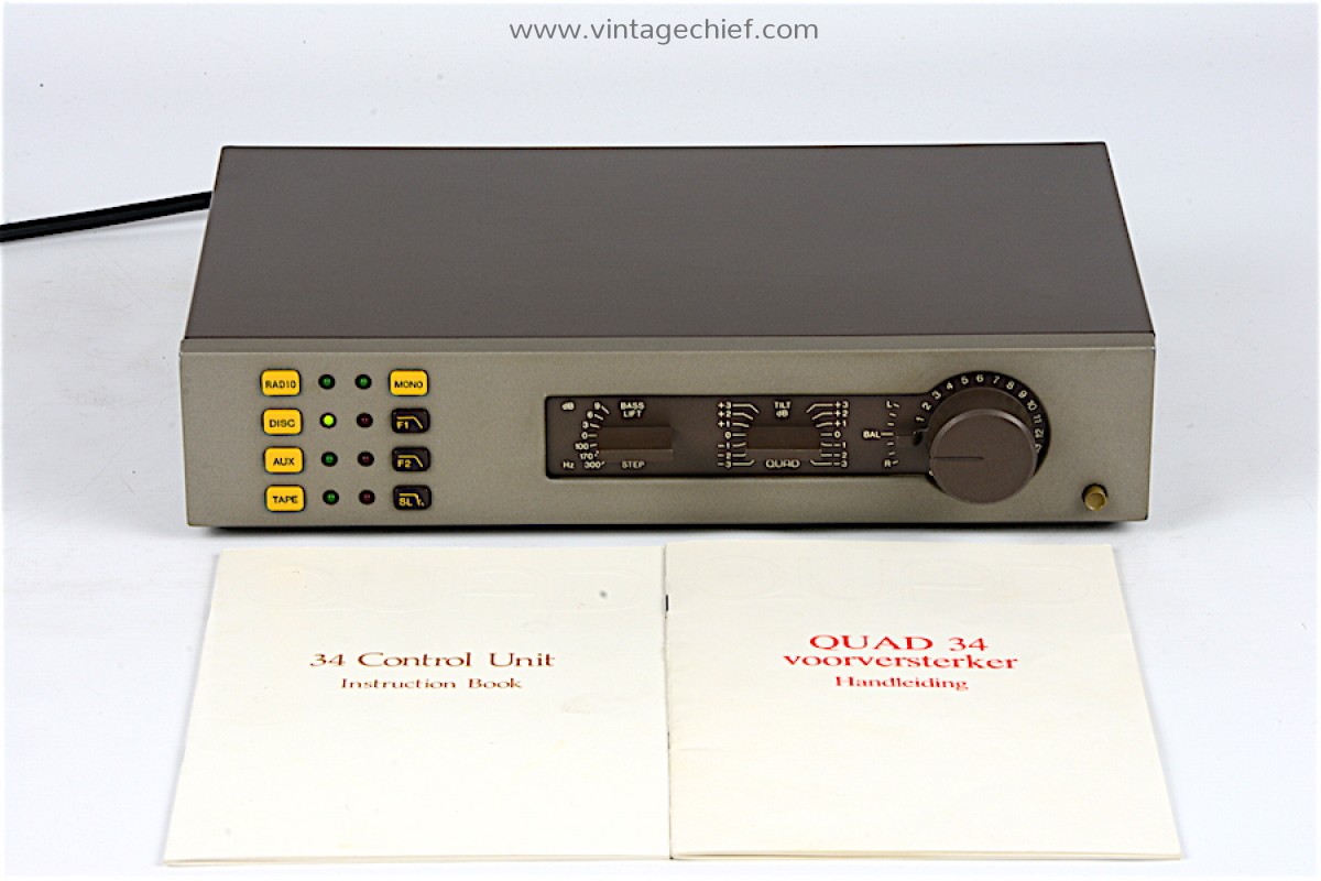 High End Quad 34 Preamplifier + MC Phono Module + Manual | Vintage | Preamp