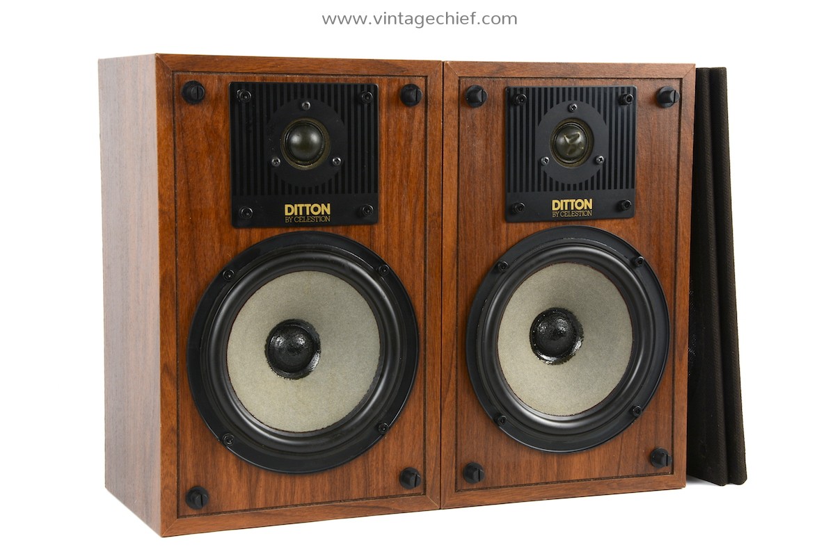 Celestion Ditton 100 BR Speakers + Speaker Grills | Vintage | Walnut Finish