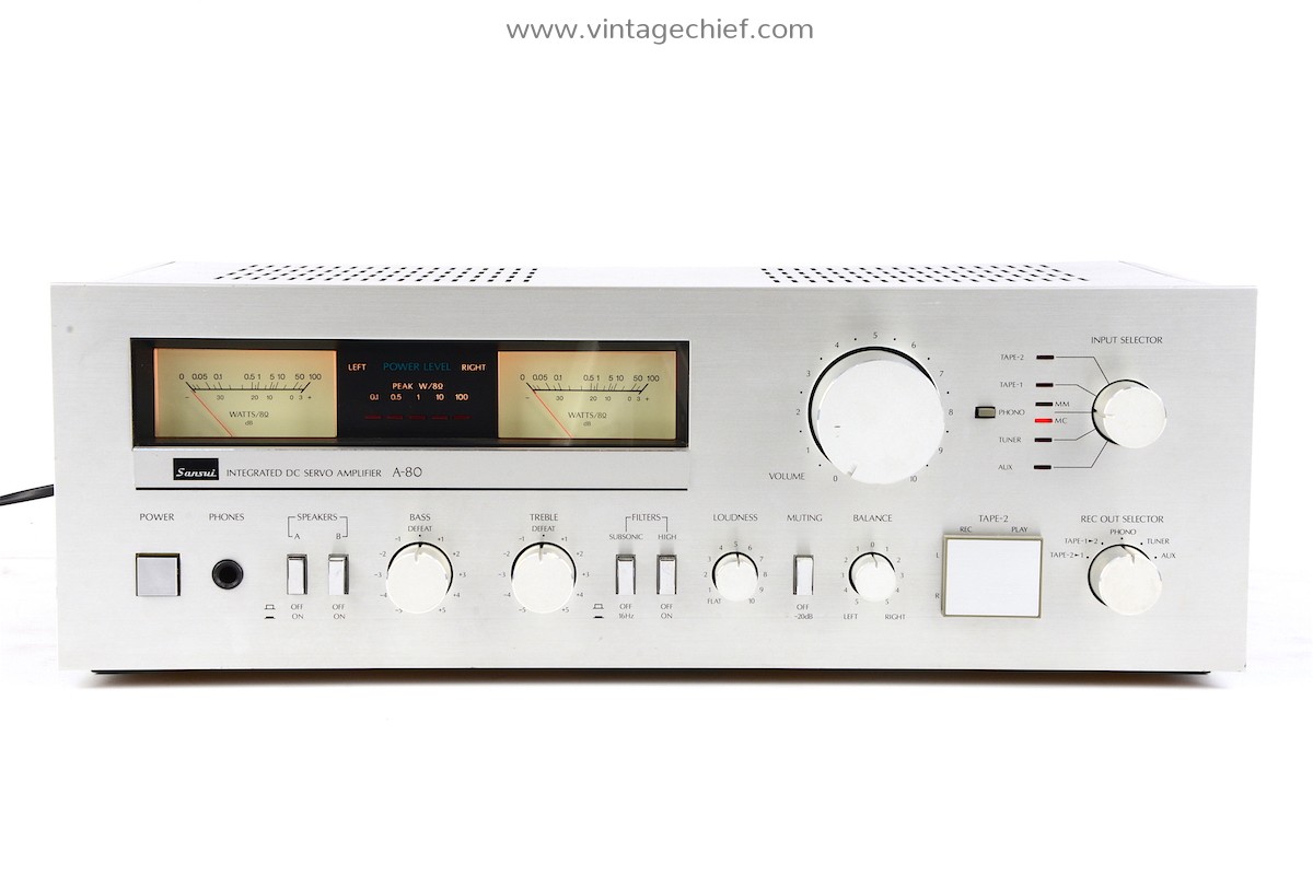 Sansui A-80 Amplifier | VU Meters | Serviced | Vintage | Phono
