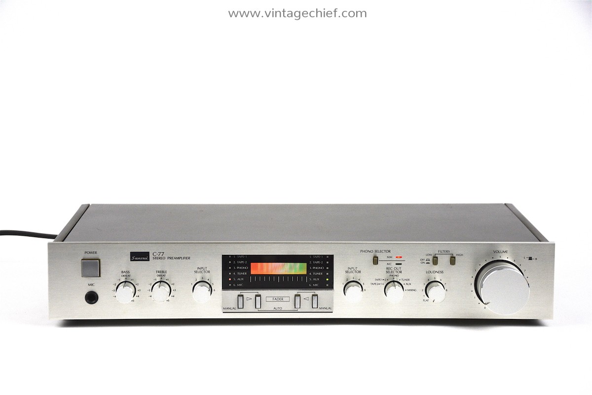 Sansui C-77 Preamplifier | Serviced | Phono MM MC | Silver | Sansui Preamp