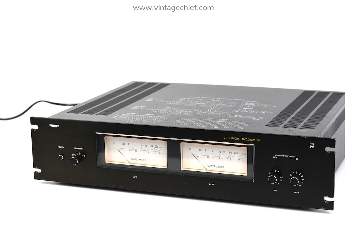 High End Philips 22AH380 Stereo Power Amplifier | VU Meters | Vintage ...