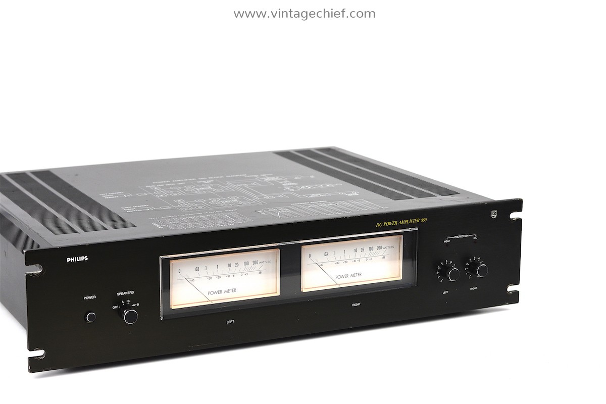 High End Philips 22AH380 Stereo Power Amplifier | VU Meters | Vintage ...