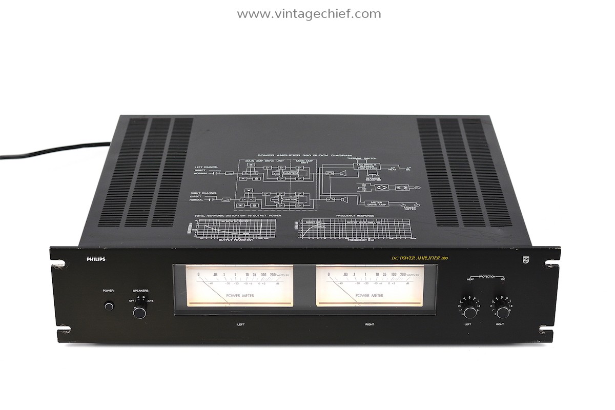 High End Philips 22AH380 Stereo Power Amplifier | VU Meters | Vintage ...