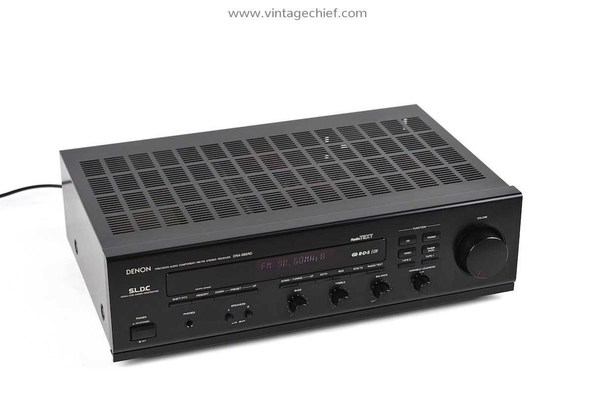 Denon DRA-585RD FM AM RDS Stereo Receiver | 2 x 65 Watt | Phono | Black | Denon Amplifier Tuner