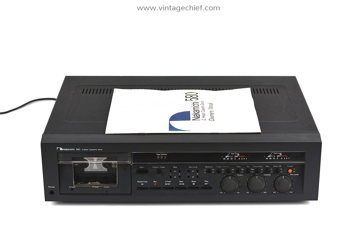 Nakamichi 580 Cassette Deck + Manual | Defective | For parts or repair ...