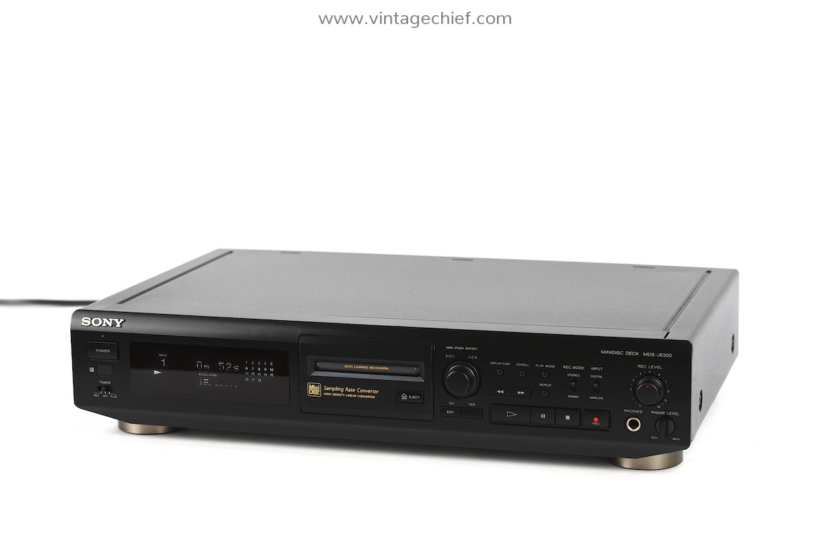 Sony MDS-JE500 MiniDisc Recorder | Black | Sony MiniDisc Deck | Audio ...