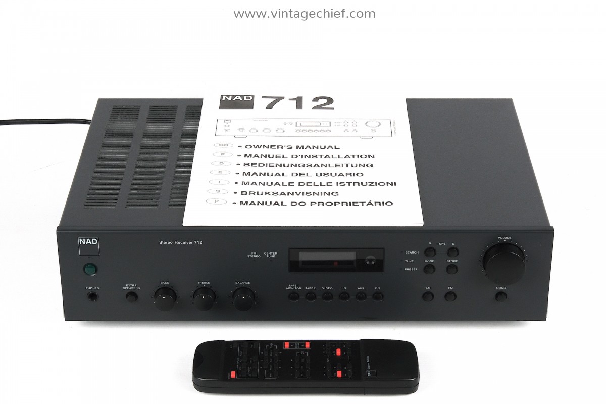 NAD 712 Receiver + NAD System Remote + Manual | Defective | For Parts ...
