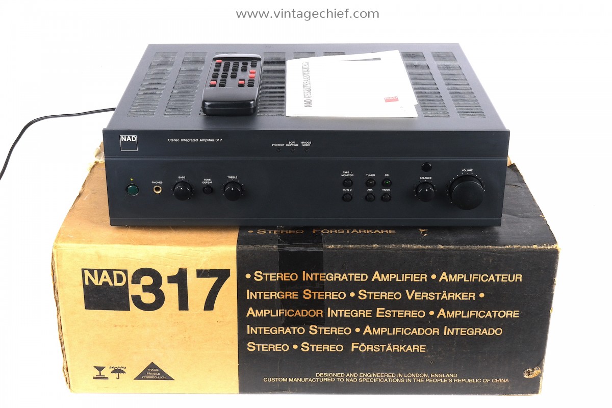 NAD 317 Amplifier + Remote Control + Manual + Box | 2 x 80 Watt | Pre ...
