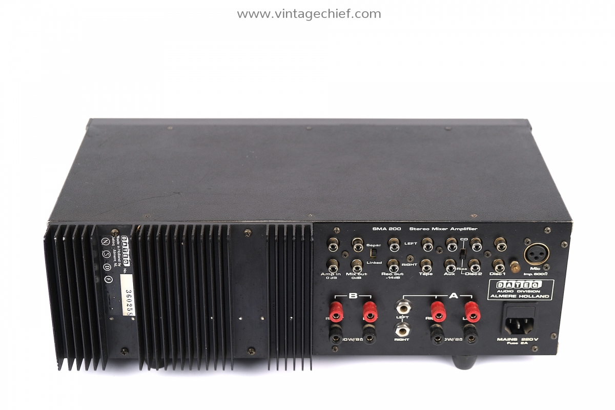 Dateq SMA 200 Amplifier Mixer | Built-In Equalizer | Stereo | Defective | For Parts or Repair