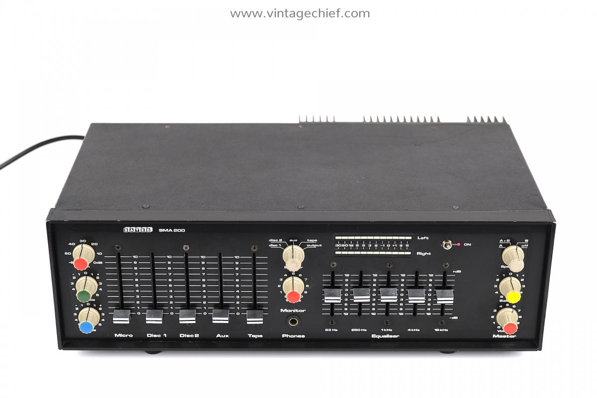 Dateq SMA 200 Amplifier Mixer | Built-In Equalizer | Stereo | Defective | For Parts or Repair