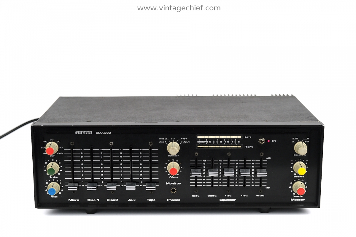Dateq SMA 200 Amplifier Mixer | Built-In Equalizer | Stereo | Defective | For Parts or Repair