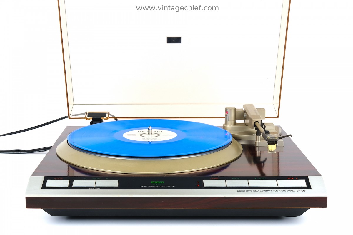 High End Denon DP-51F Direct Drive Turntable + Denon DL-60 + Dust Cover