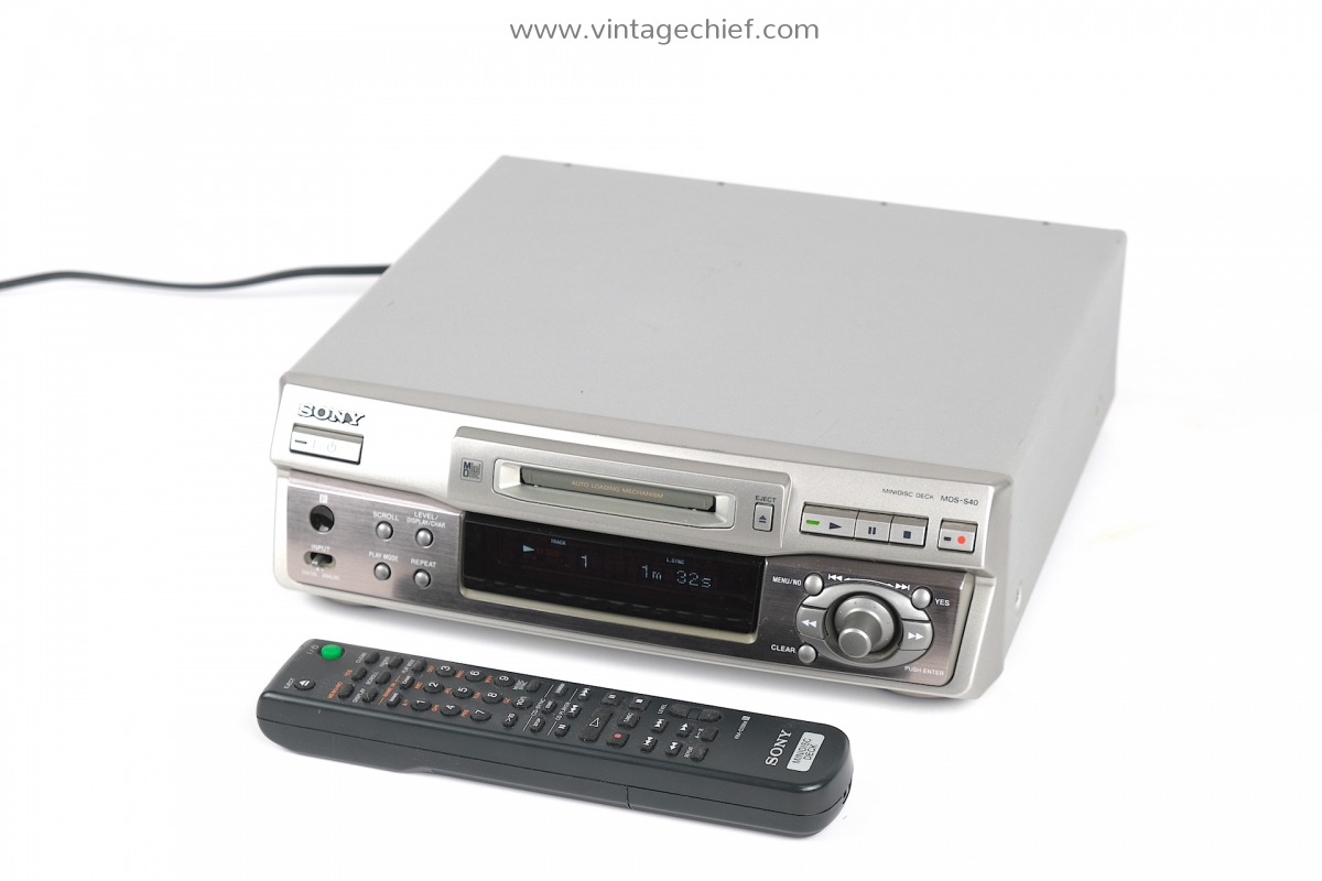 Sony MDS-S40 MiniDisc Recorder | Player | Deck | Audio | Silver | Compact
