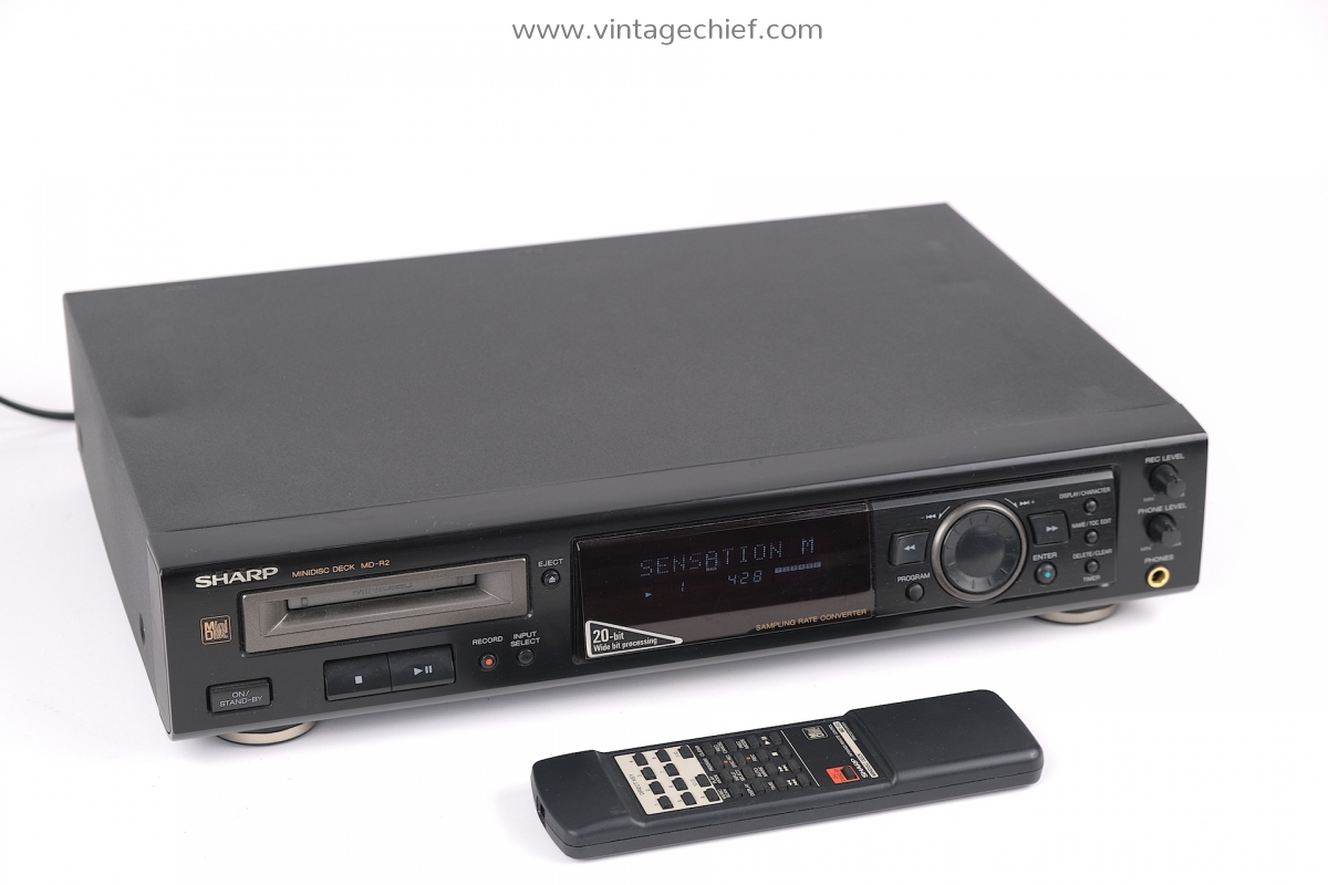 Sharp MD-R2 MiniDisc Recorder + Remote Control | Black | Audio | HiFi